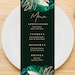 Editable Green and Gold Menu Card Template Emerald Green - Etsy