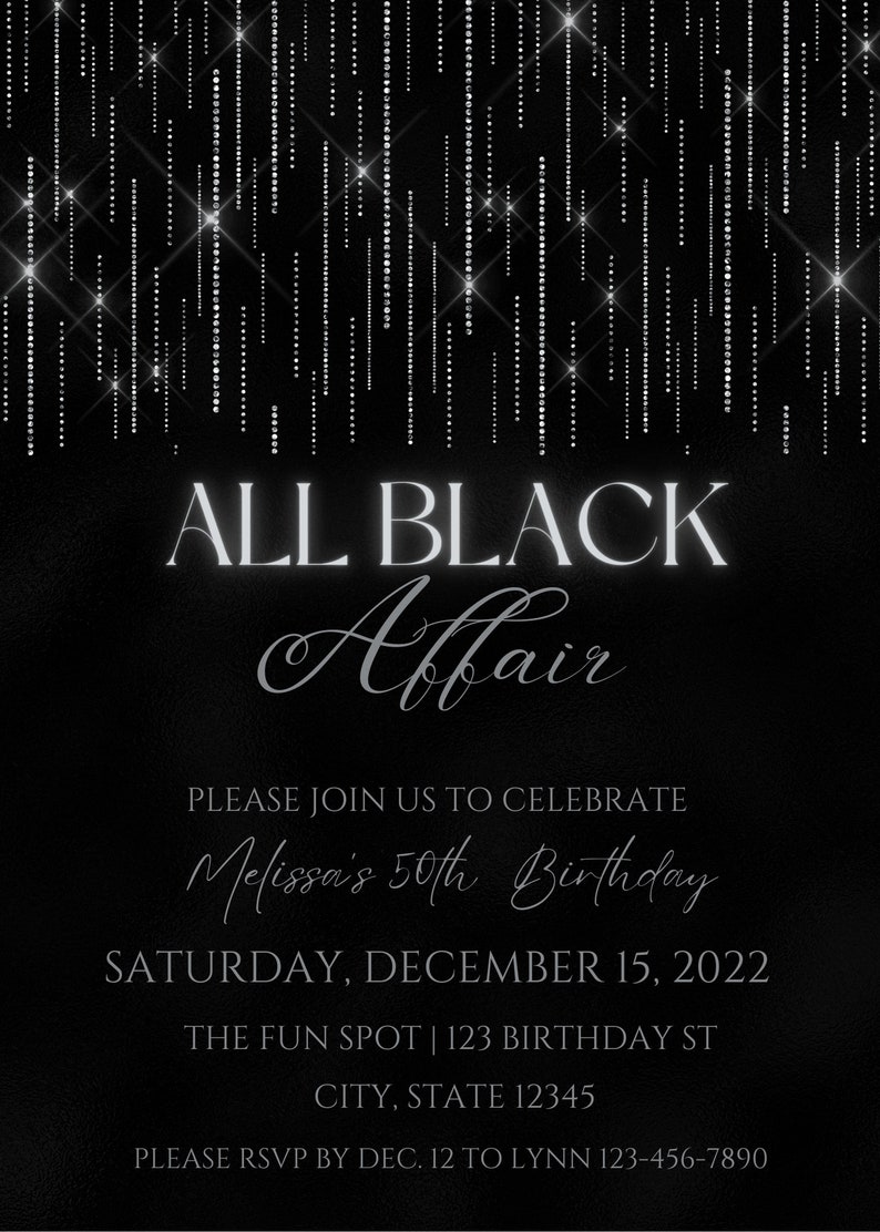 Editable All Black Affair Invitation All Black Party - Etsy Editable All Black Affair Invitation All Black Party - Etsy