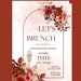 Editable Let's Brunch Invitation, Autumn Flower Birthday Brunch, Fall ...