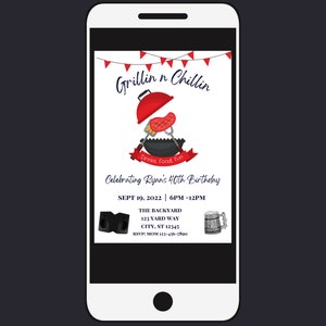 Editable Cookout Invitation, Grillin and Chillin Birthday Cookout BBQ ...