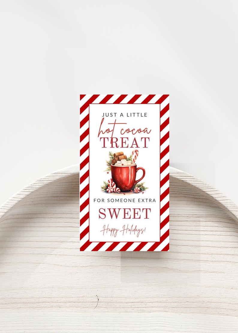 Printable Hot Cocoa Treat Tags, Christmas Holiday Favor (digital ...