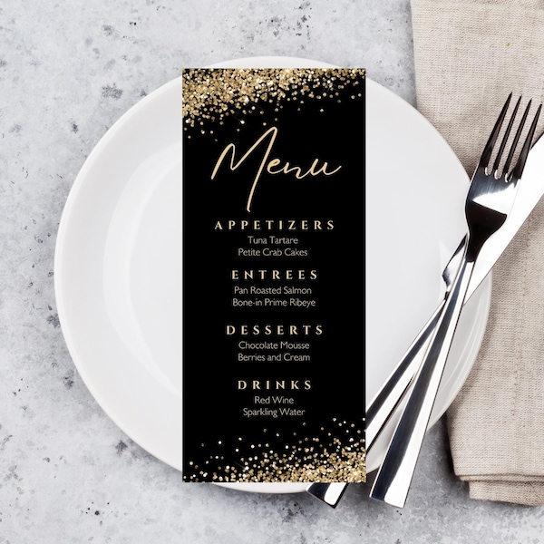Gold Menu - Etsy