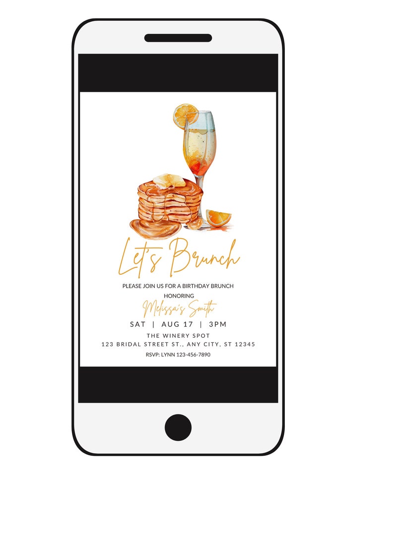 Editable Brunch Invitation, Let's Brunch, Brunch and Bubbly, Birthday ...