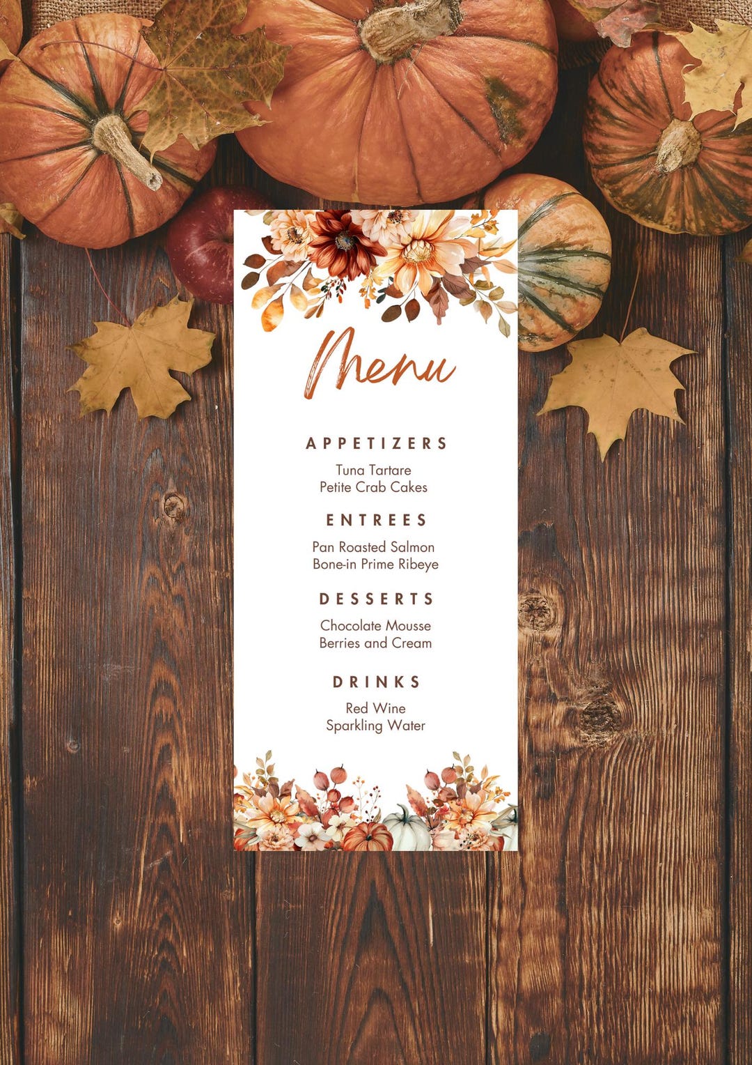 Editable Thanksgiving Menu Card Template, Thanksgiving Dinner Printable ...