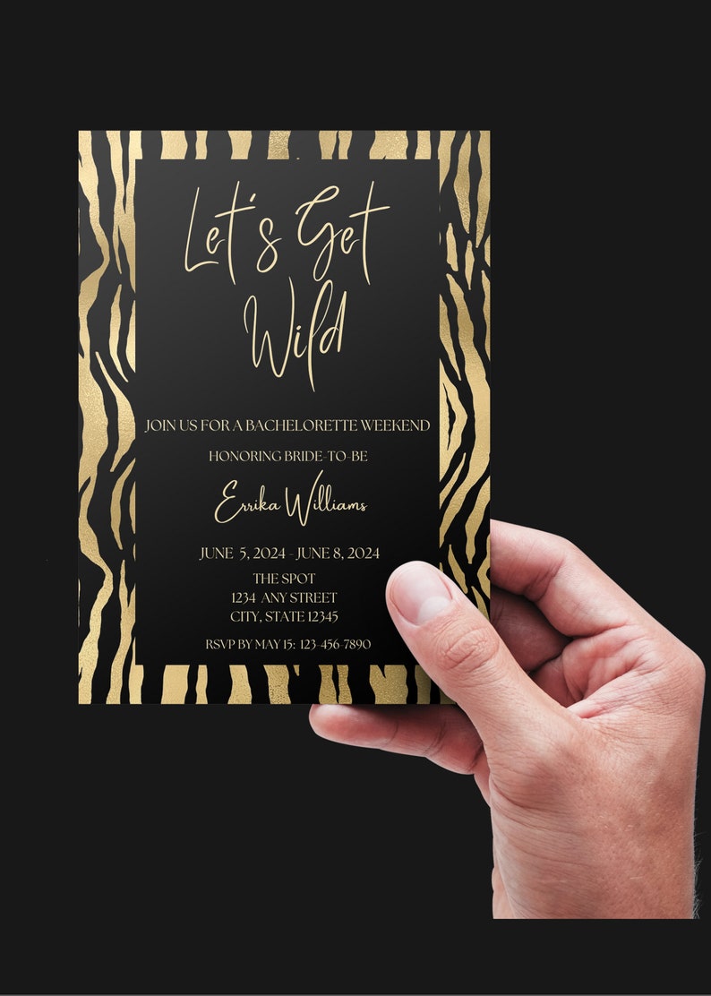 Editable Let's Get Wild Invitation Bachelorette Party - Etsy