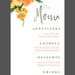 Editable Menu Card Template, Orange and Yellow Menu Cards, Floral ...