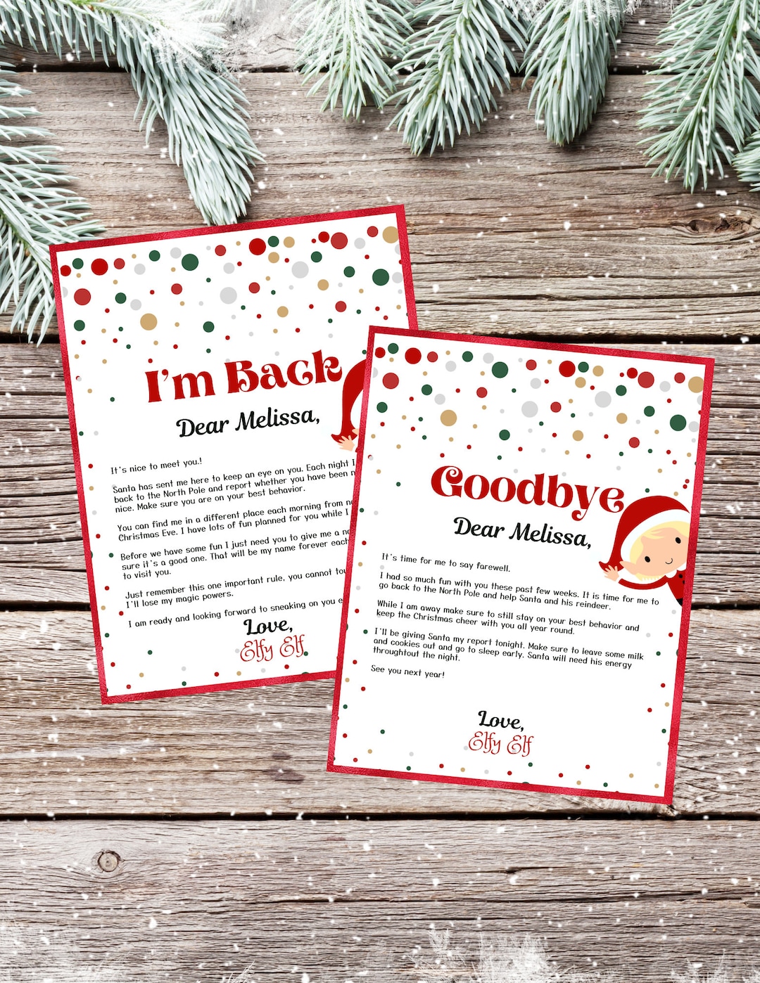 Editable Elf Letter, I'm Back Elf Letter and Goodbye Elf Letter ...