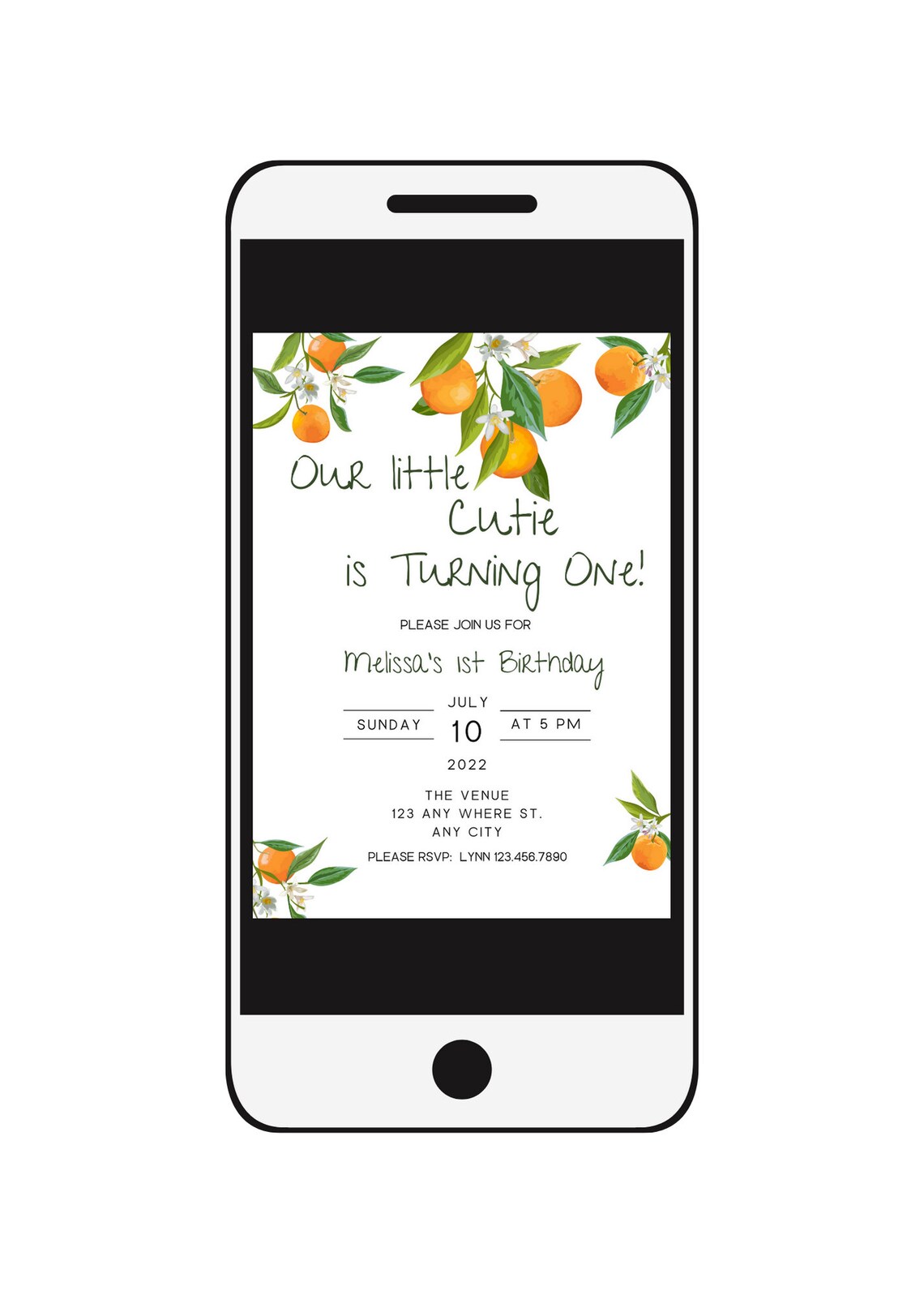 Editable Our Little Cutie is Turning One Invitation 1st - Etsy