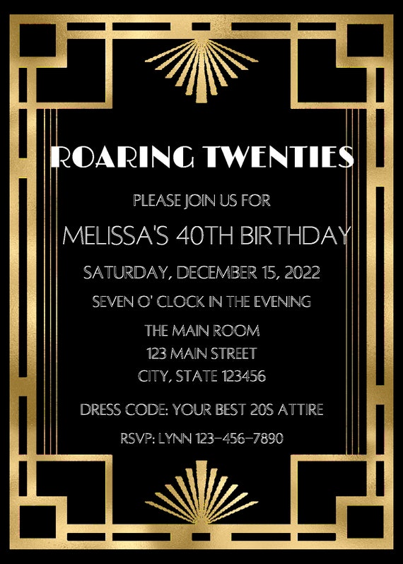 Roaring 20 S Invitation Wording Ideas
