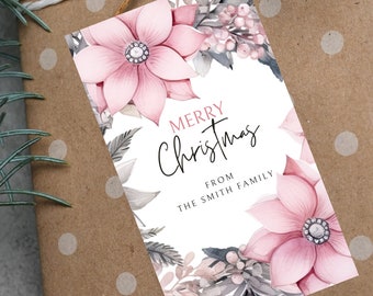 Printable Pink Christmas Gift Tags Pink Printable Christmas - Etsy