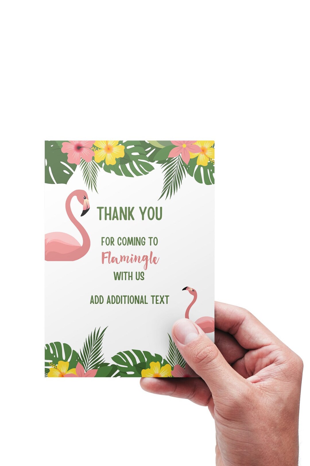 Printable Flamingo Thank You Card, Flamingo Party, Thank You Note, Let ...
