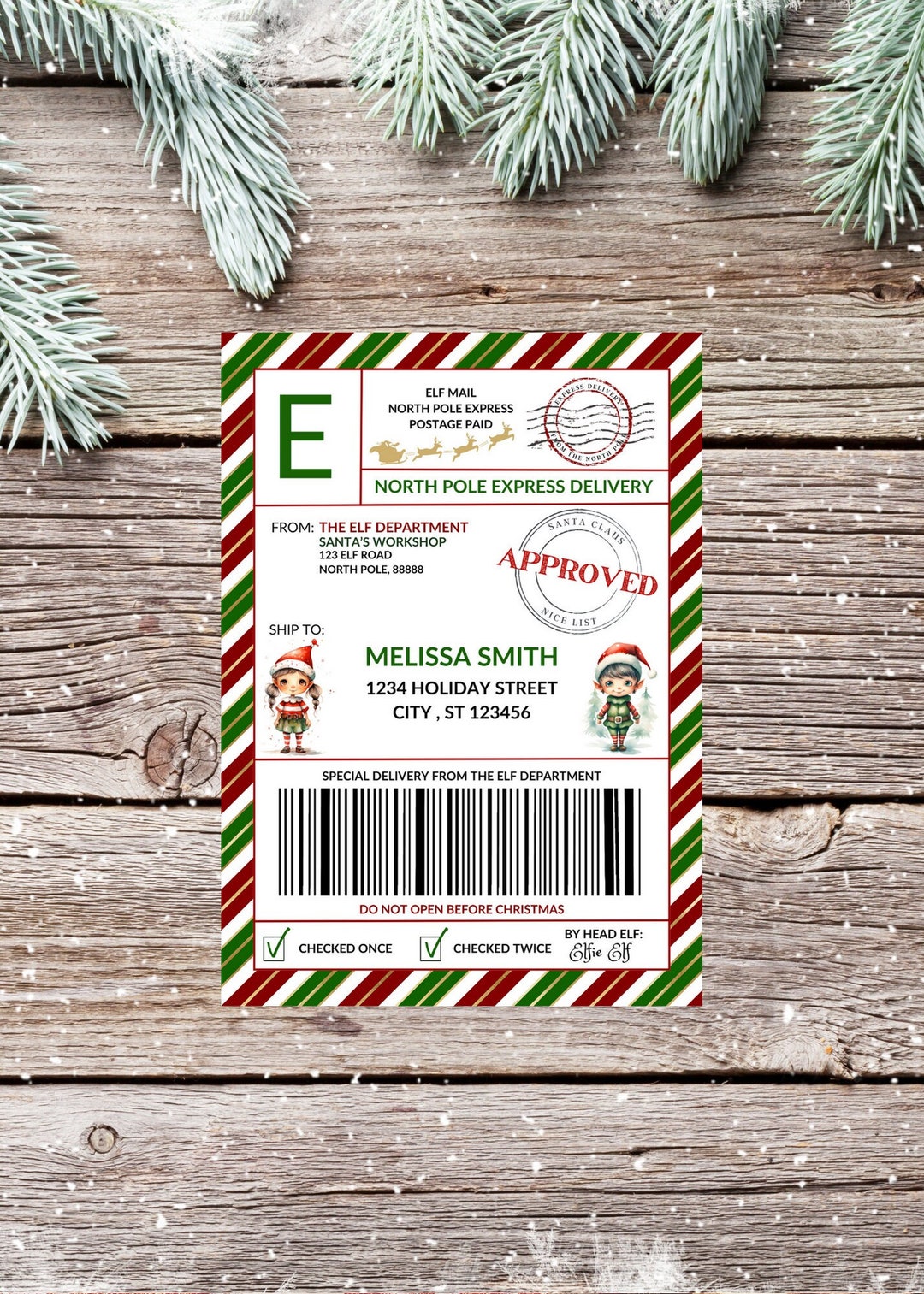 Printable North Pole, Santa Shipping Label for Christmas Presents ...