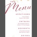 Editable Menu Card Template, Pink and Gold Menu Cards, Floral, Dinner ...