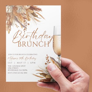 Editable Birthday Brunch Invitation, Fall Brunch Invitation, Autumn ...