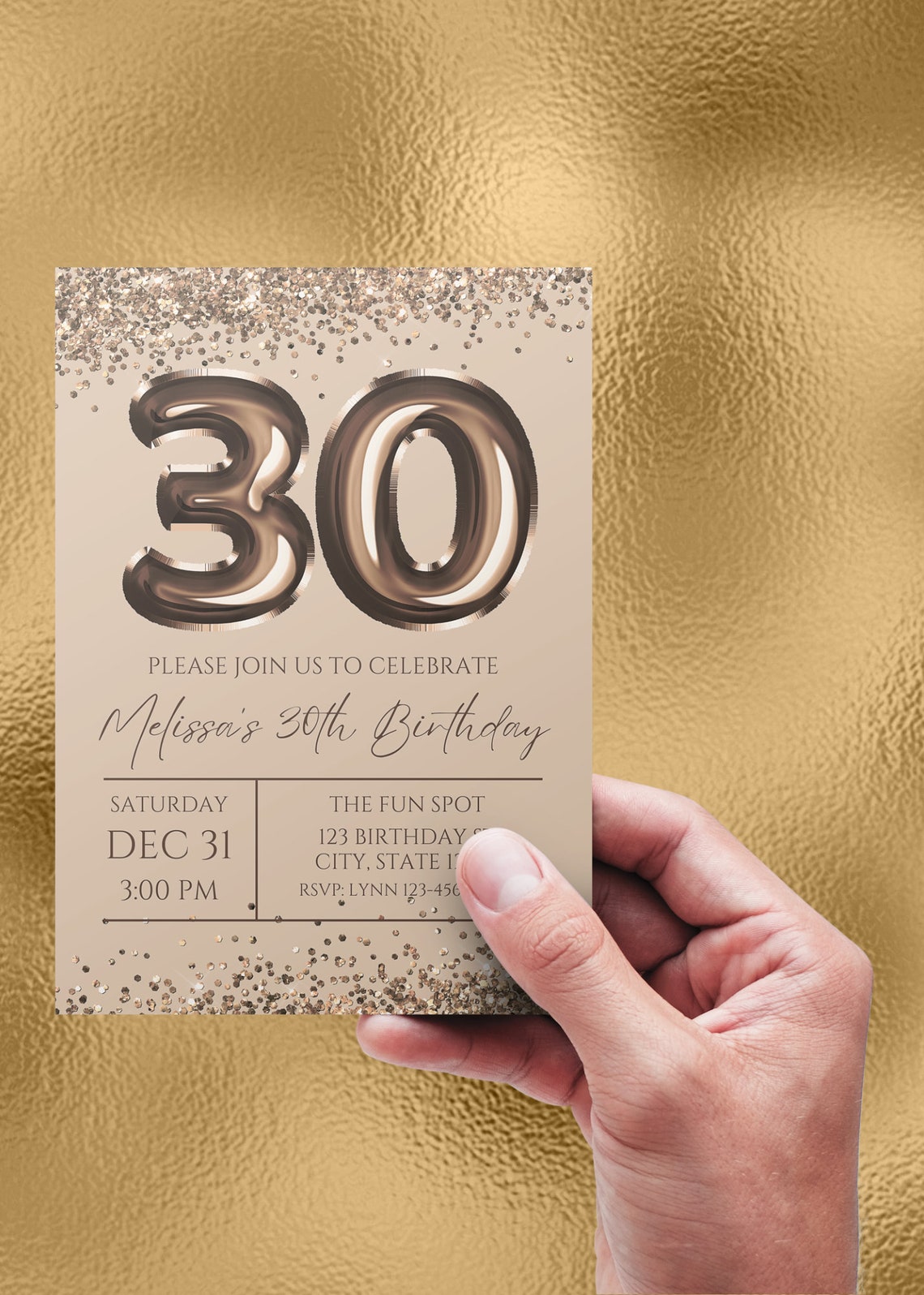 Editable 30th Birthday Invitation Brown Invitation Brown 30 - Etsy