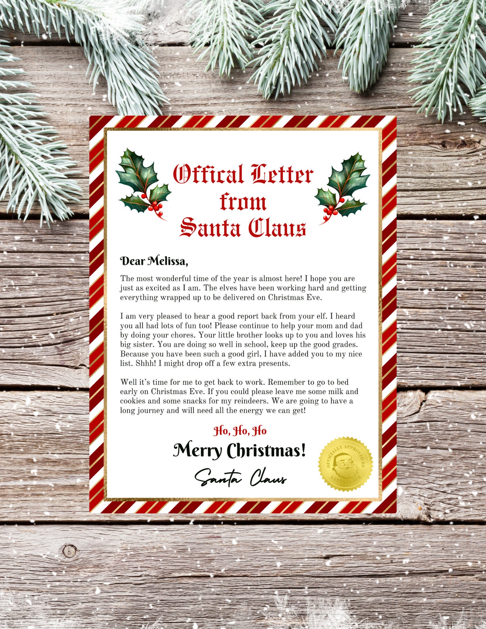 Letter From Santa, Editable Letter From Santa, Printable Santa Letter ...