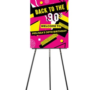 Editable 90s Party Welcome Sign, Back to the 90s, Throwback Party ...