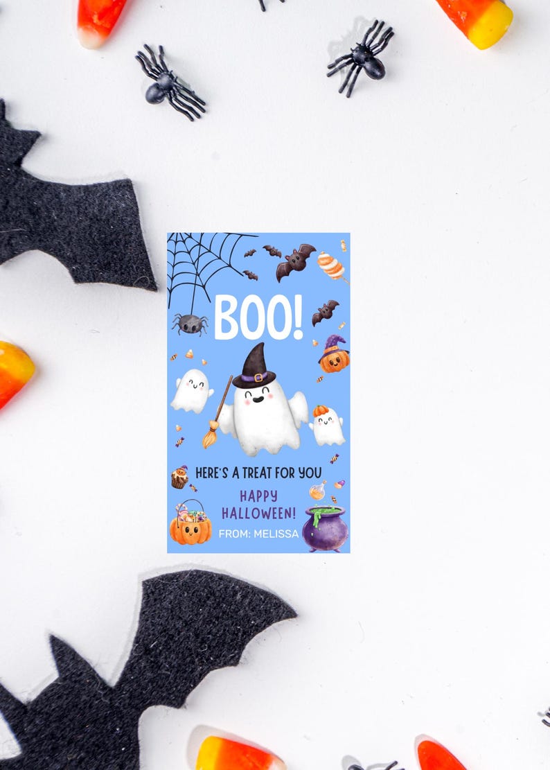 Printable Halloween Treat Tag, Boo Gift Tags for Trick or Treat Bag ...