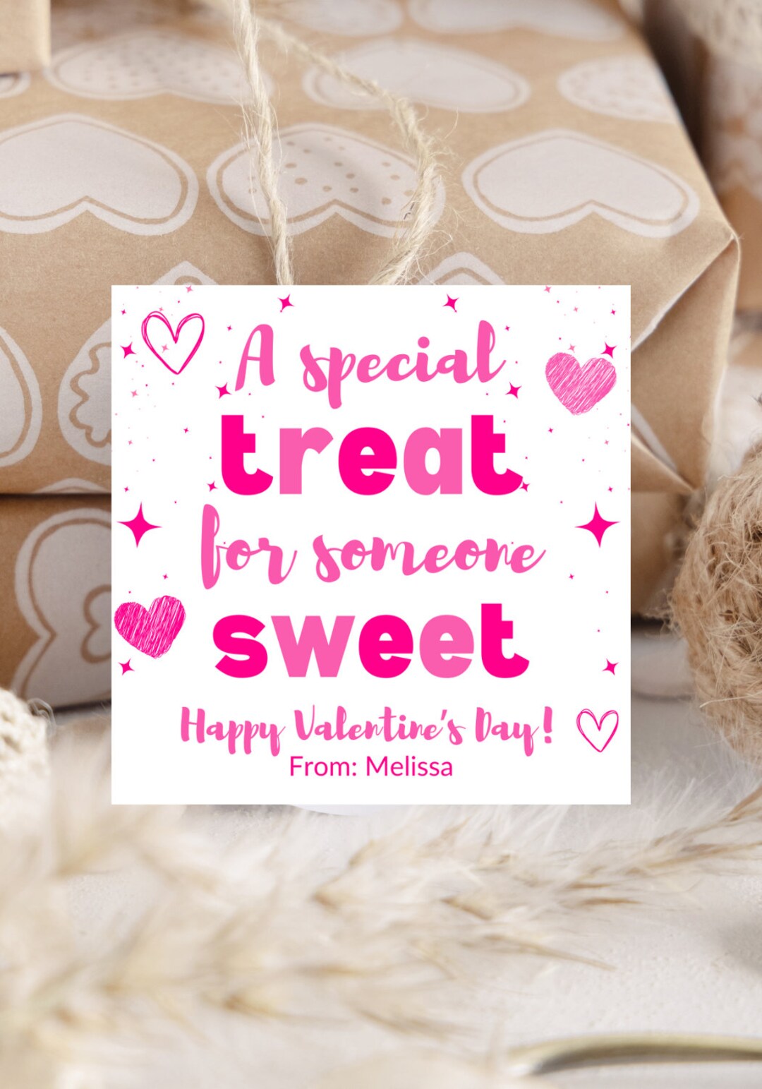 Editable A Special Treat for Someone Sweet, Valentines Gift Tags, Treat ...