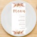Editable Menu Card Template, Boho Menu Cards, Pampas Grass, Birthday ...