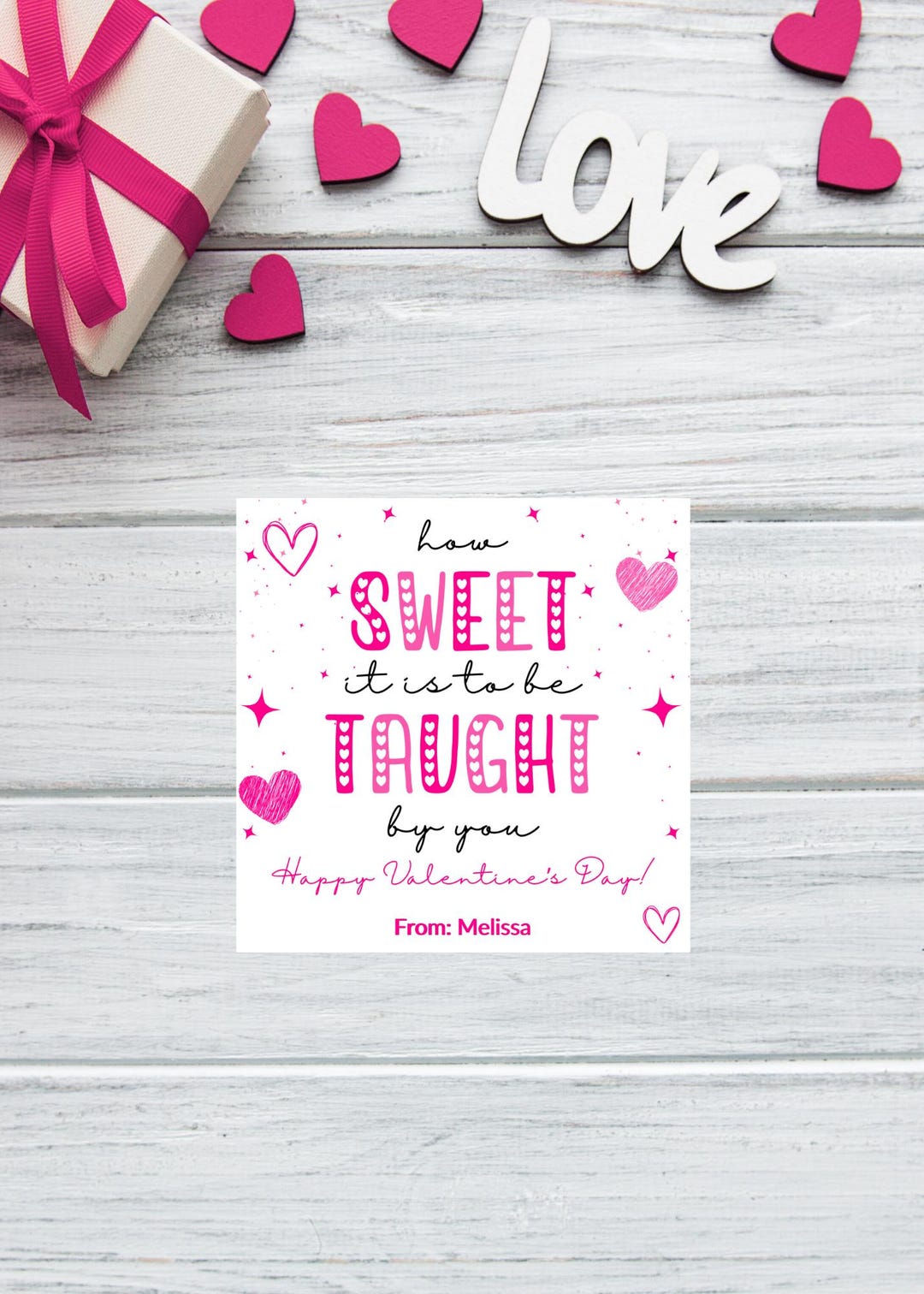 Valentine Treat Tag, Teacher Gift, Classroom Valentines, Instant ...
