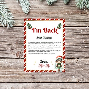 Editable Elf Arrival Letter Return Letter Christmas Elf I'm Back Elf ...