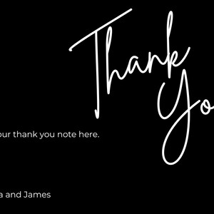 Printable Thank You Card, Editable Thank You Note, Black, Minimalist ...