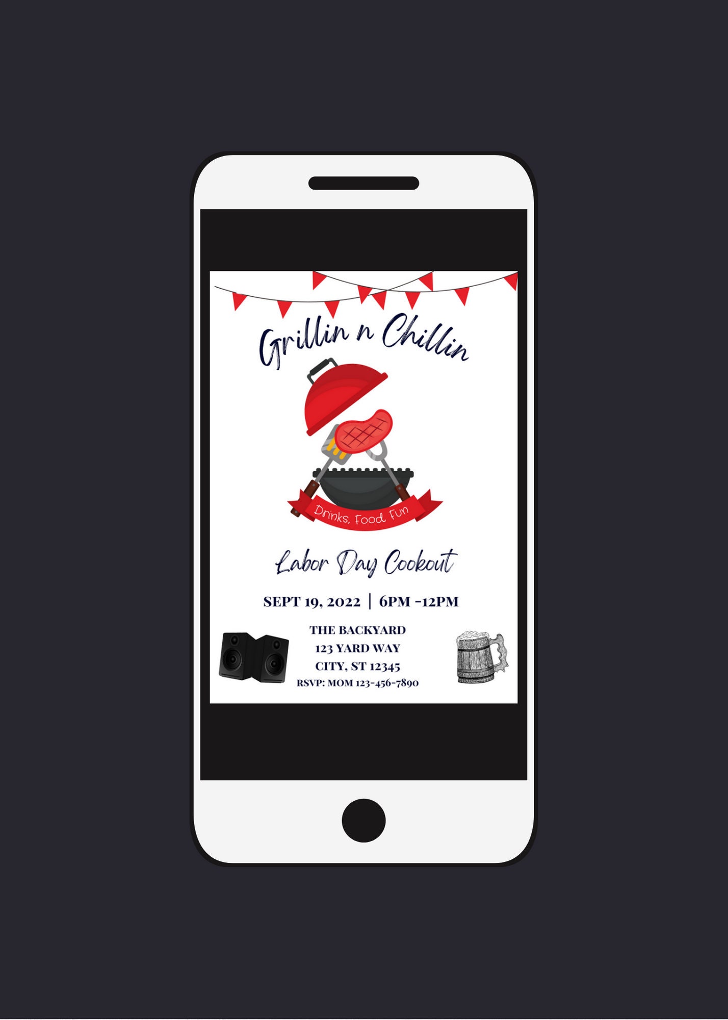 Editable Labor Day Cookout Invitation Grillin and Chillin - Etsy Ireland