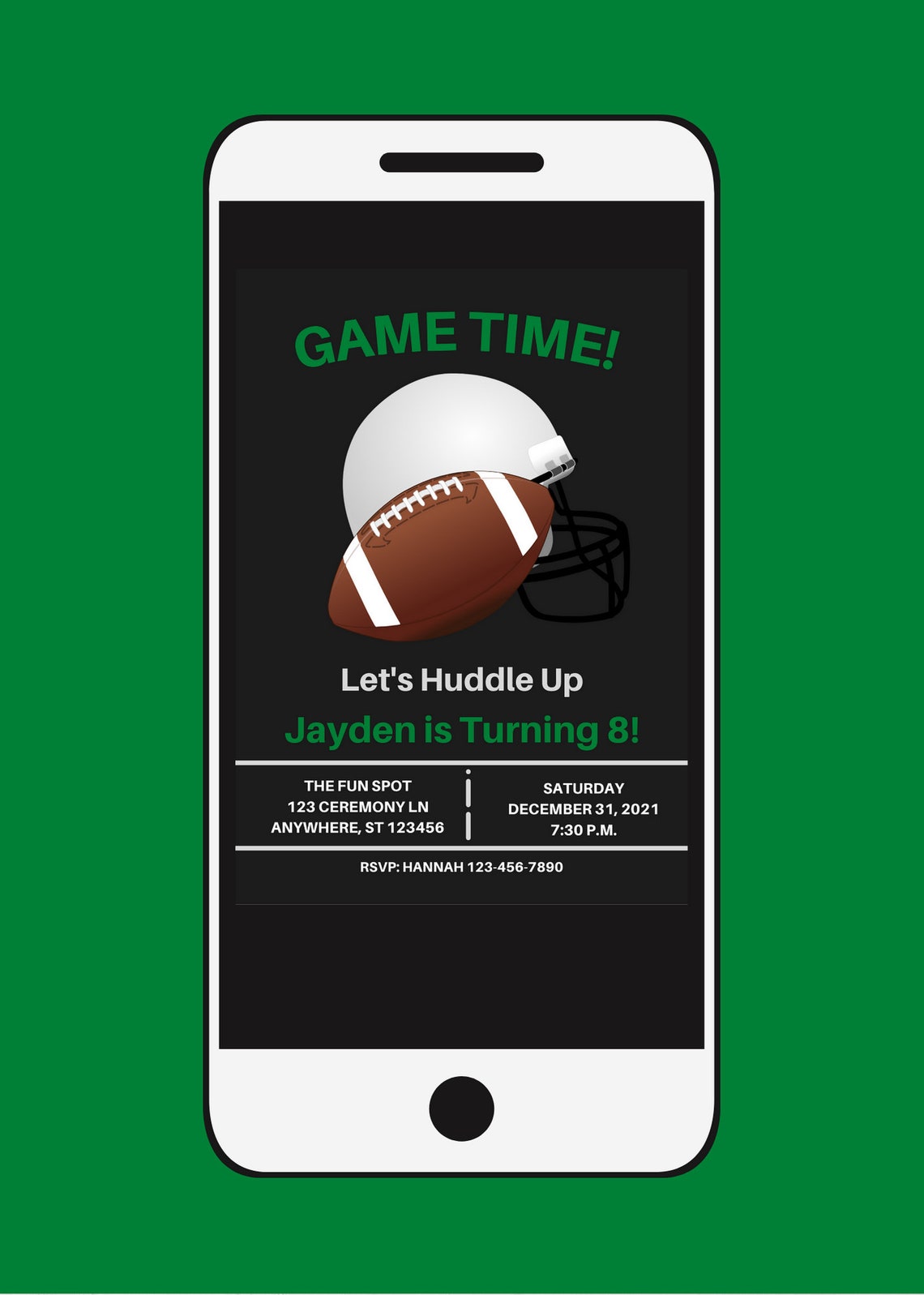 Editable Football Birthday Invitation Game Time Let's - Etsy