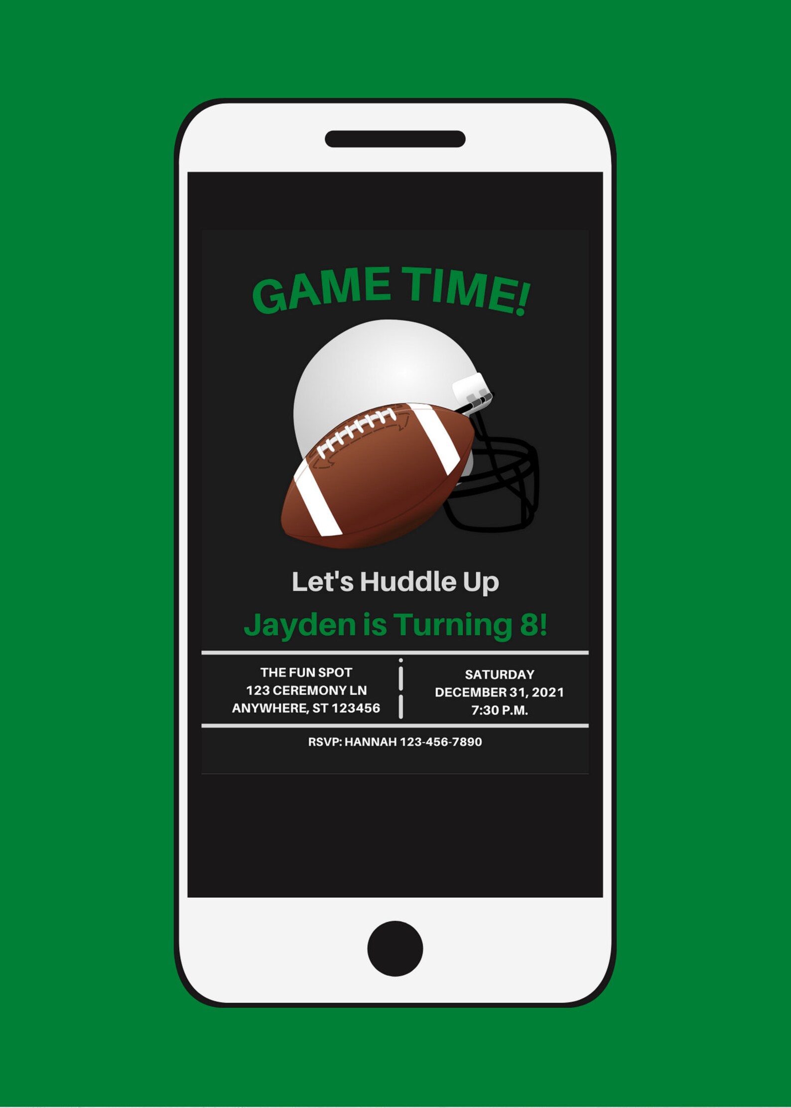 Editable Football Birthday Invitation Game Time Let's - Etsy