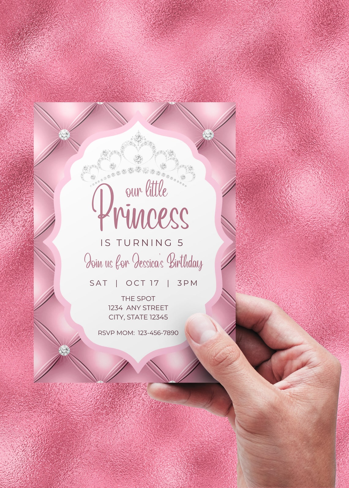 Editable Princess Birthday Invitation Princess Party Girl - Etsy