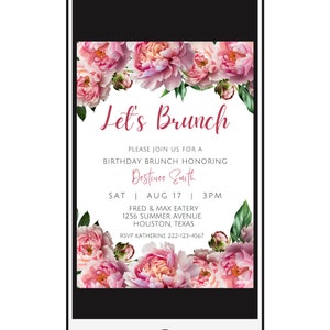 Editable Brunch Invitation, Let's Brunch, Birthday Brunch, Sunday ...