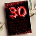 Editable 30th Birthday Invitation, Red and Black Invitation, Red 30 ...