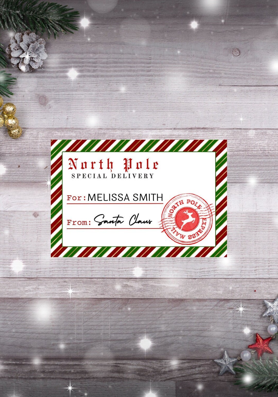 Printable North Pole Special Delivery Tag, From Santa Tag Elf Delivery ...