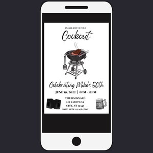 Editable Cookout Invitation, Birthday Cookout BBQ Invite, Digital ...