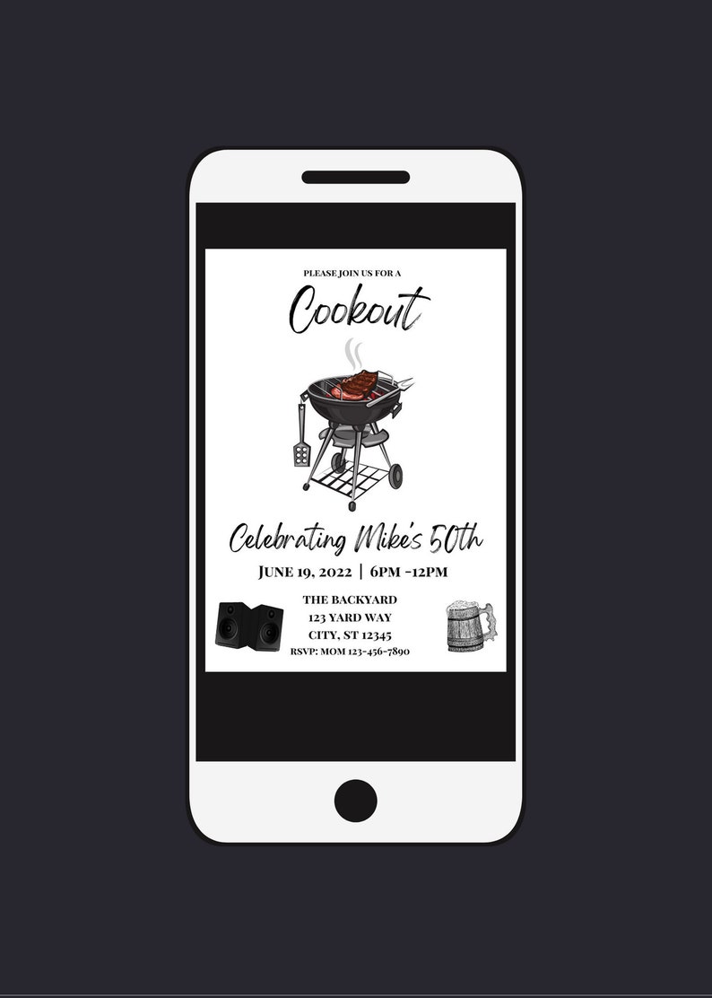 Editable Cookout Invitation Birthday Cookout BBQ Invite - Etsy