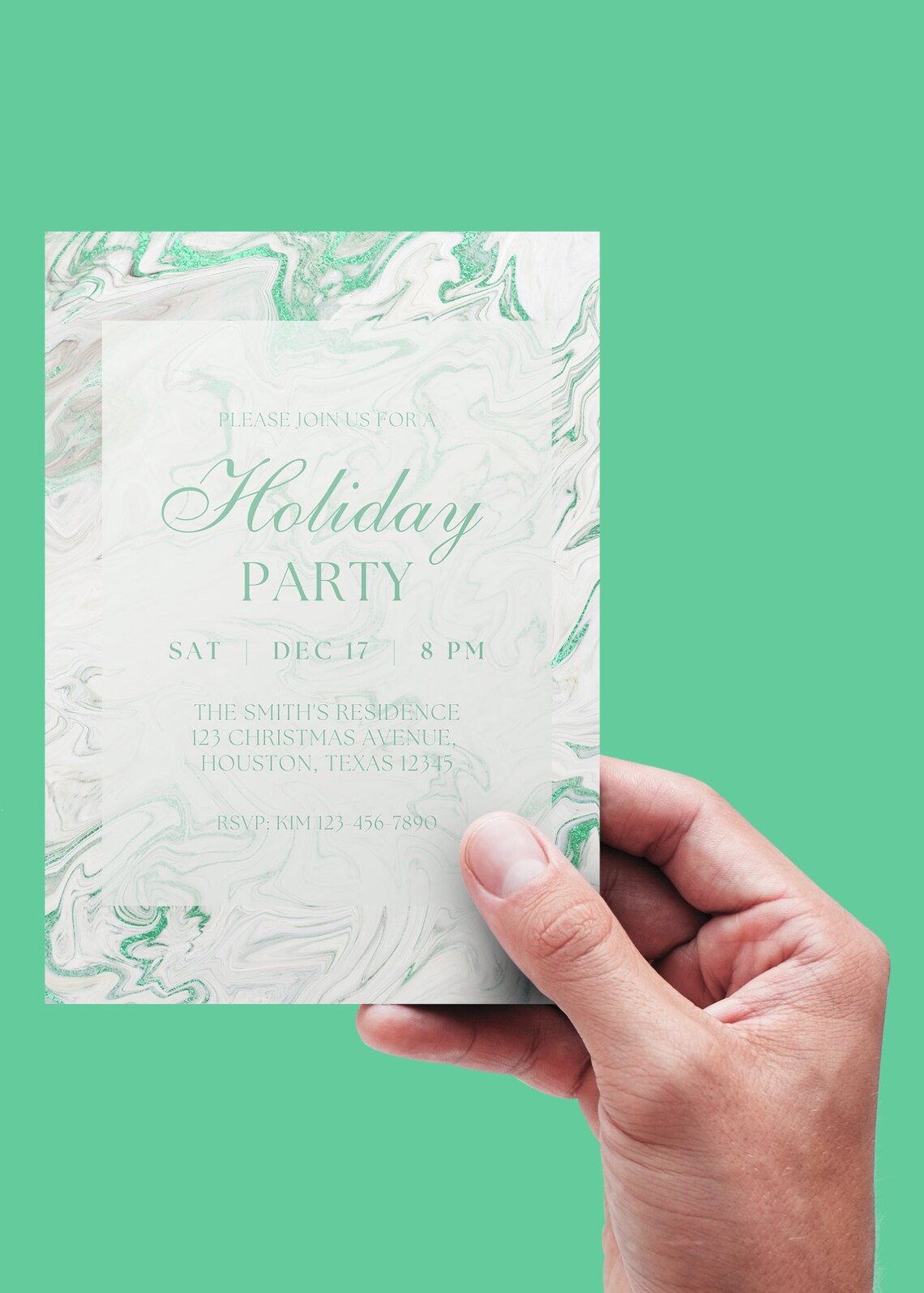 Editable Holiday Party Invitation, Christmas Party Invitation, Green ...