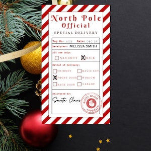 Editable Santa Gift Tags Printable North Pole Gift Tag - Etsy Canada