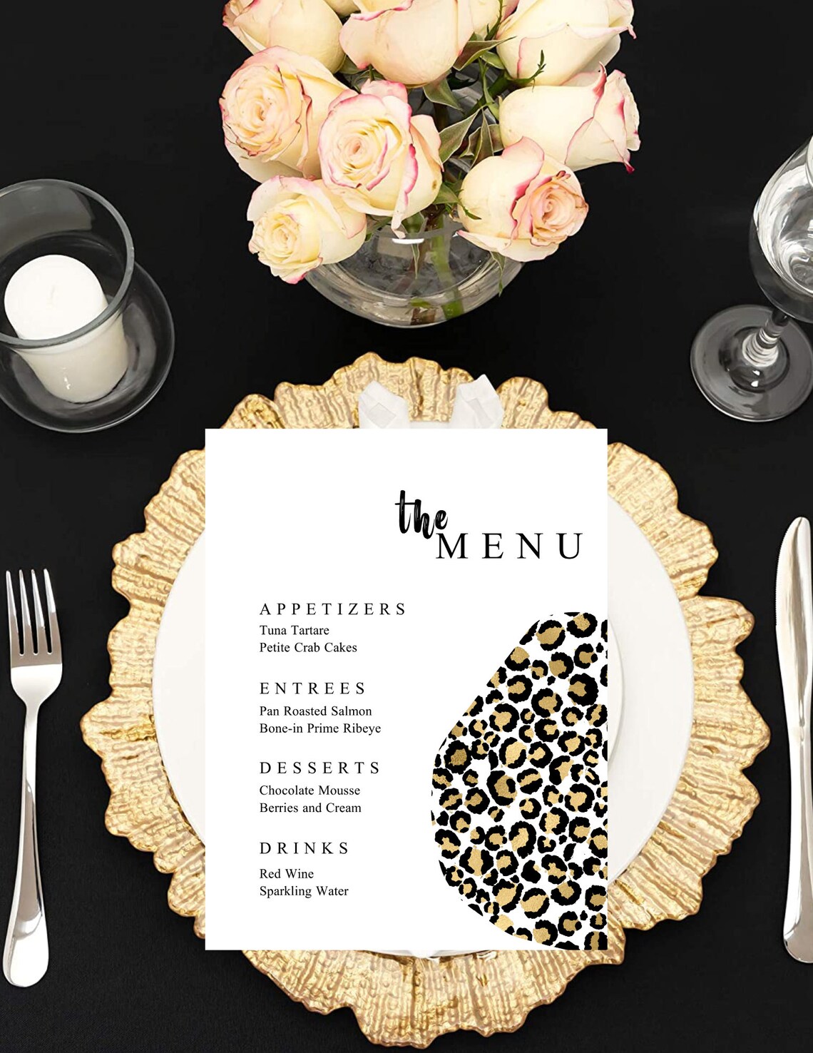 Editable Leopard Print Menu Card Template Animal Print Menu - Etsy