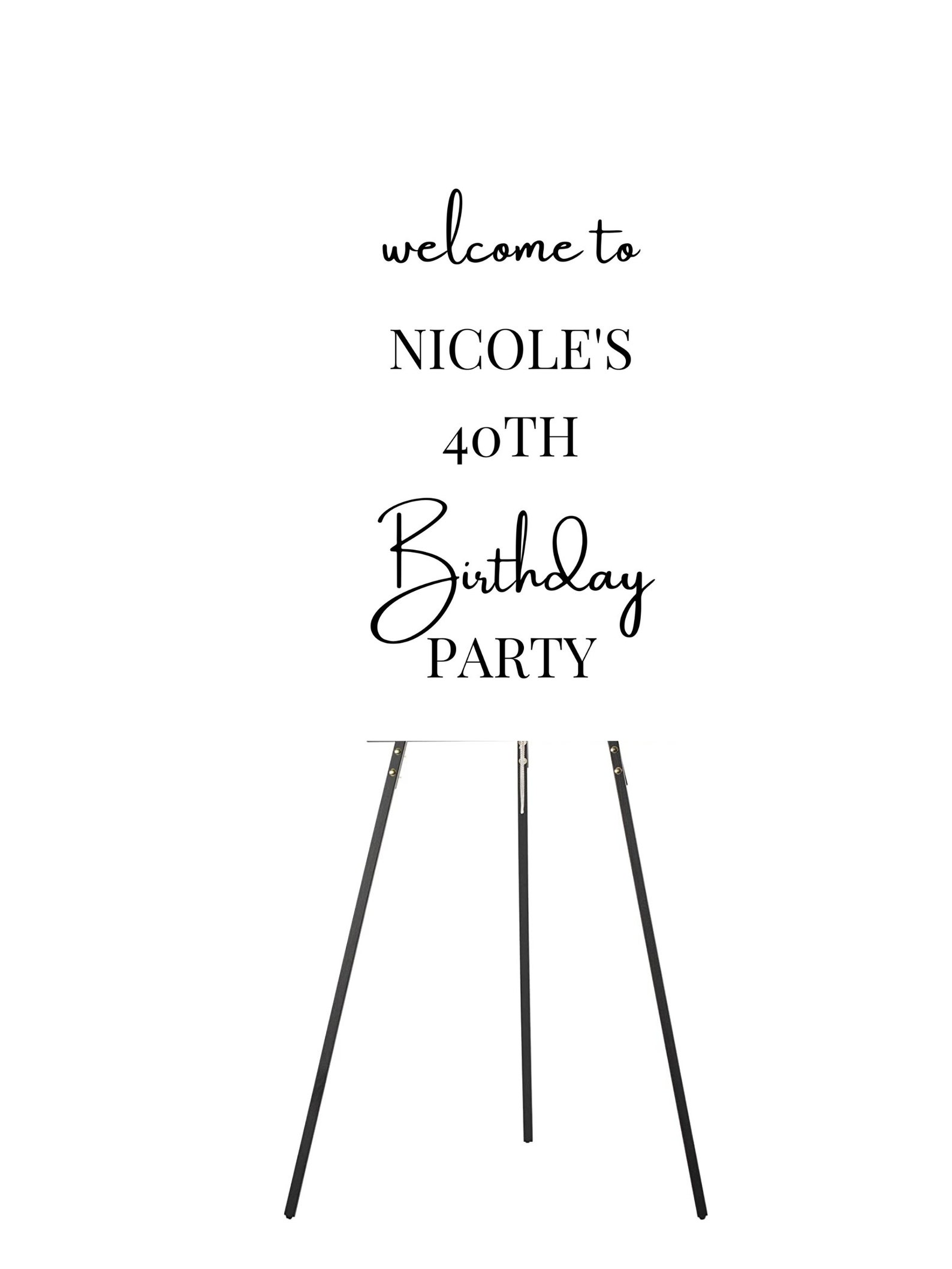 Editable White Birthday Welcome Sign Minimalist Birthday - Etsy