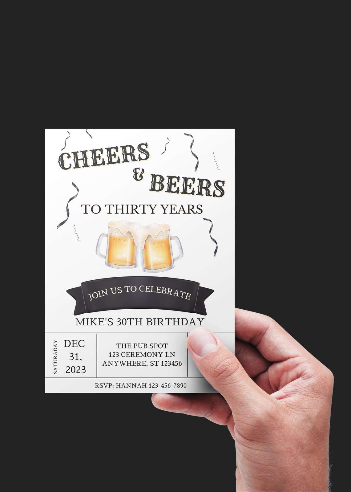 Editable Cheers and Beers Invitation Cheers to Any Age - Etsy