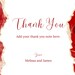 Printable Thank You Card, Editable Red, Gold and White Thank You Note ...