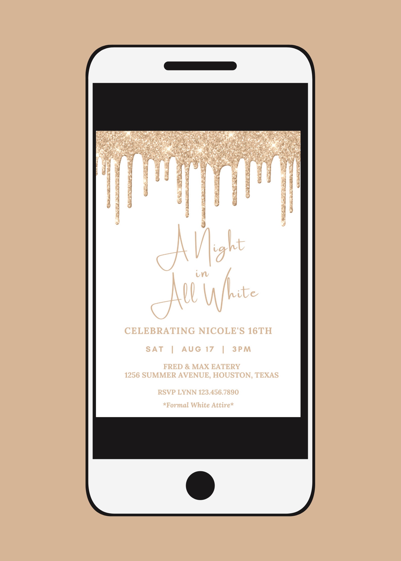 Editable A Night in All White Invitation All White Party - Etsy