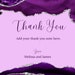 Printable Thank You Card, Purple and Silver Thank You Note, Editable ...