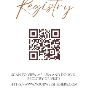 Editable Registry Card With QR Code, Invitation Insert, Enclosure Card ...
