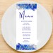 Editable Blue and Gold Menu Template, Birthday Dinner Menu Cards ...