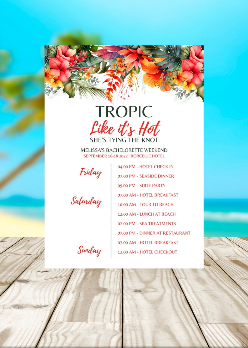 Editable Birthday Weekend Itinerary Destination Birthday - Etsy