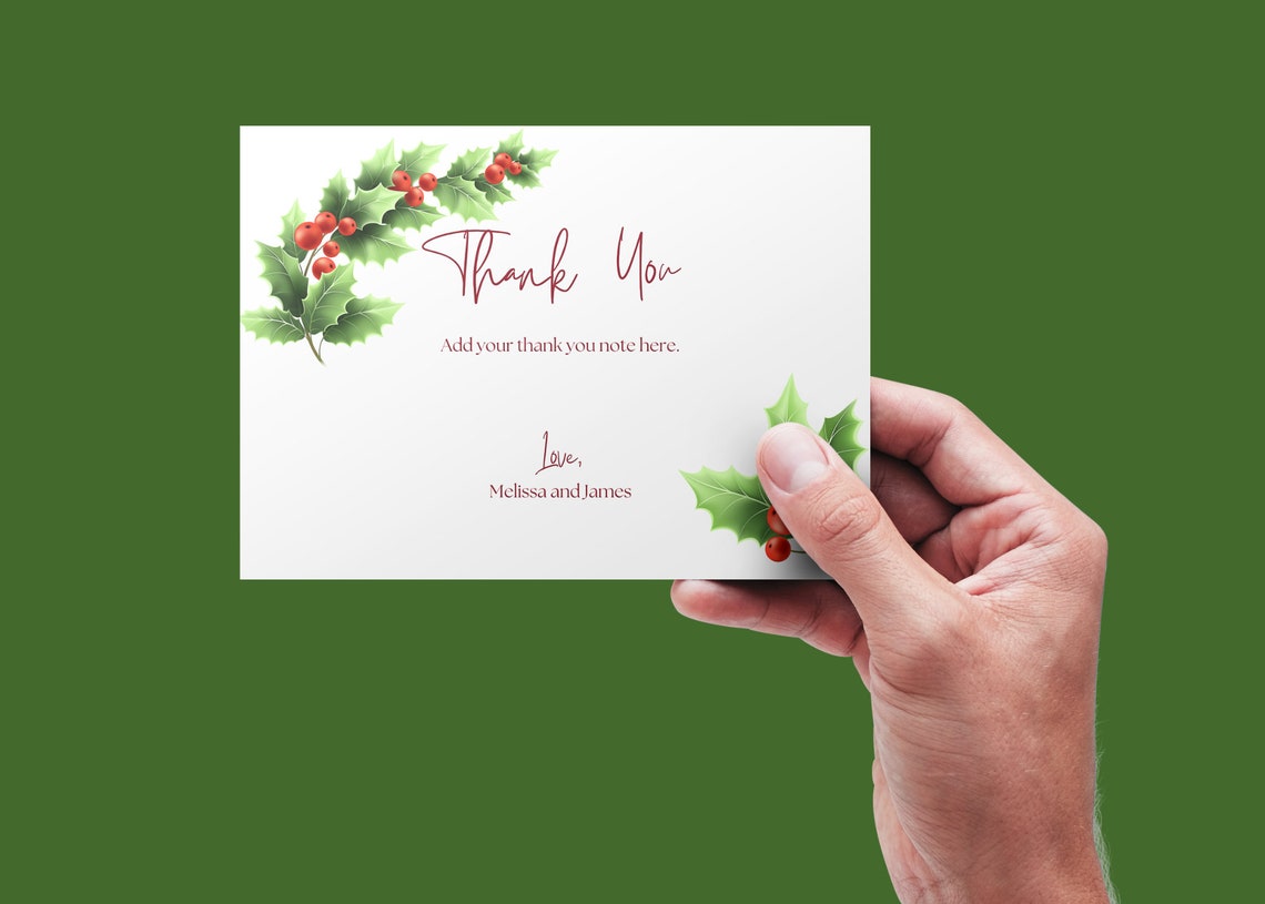 Editable Christmas Thank You Card Thank You Note Christmas - Etsy