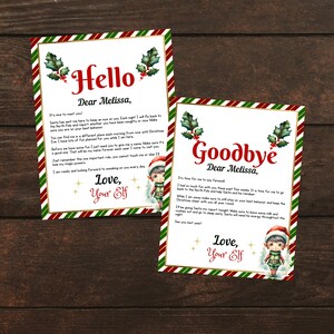 Editable Elf Letter Set Hello and Goodbye Letter From Elf Christmas Elf ...