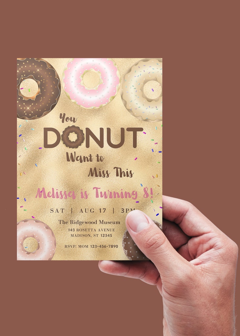 Editable Donut Birthday Invitation You Donut Want to Miss - Etsy